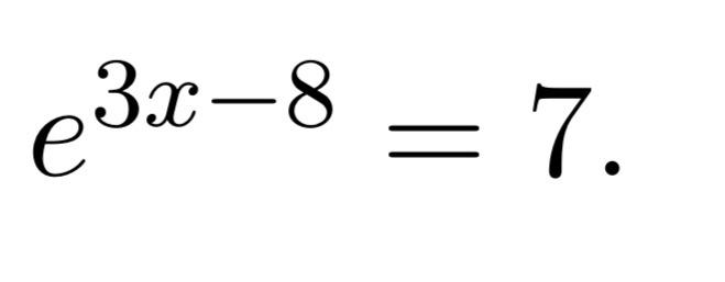 Solved e3x−8=7 | Chegg.com
