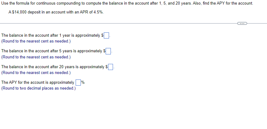 Solved Use the formula for continuous compounding to compute | Chegg.com
