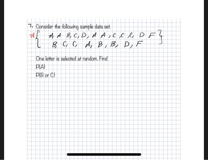 Solved 7. Consider the following sample data set. | Chegg.com
