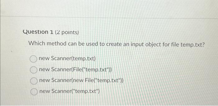 Solved Question 1 (2 2 points) Which method can be used to | Chegg.com