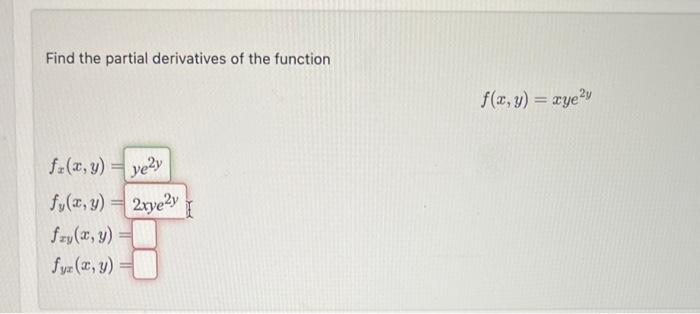 Solved Find the partial derivatives of the function | Chegg.com