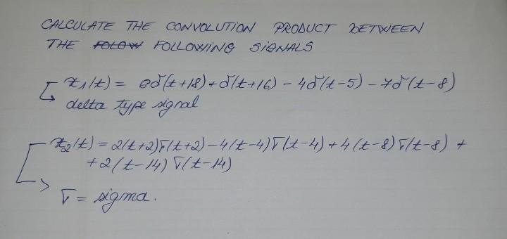 Solved CALCULATE THE CONVOLUTION PRODUCT BETWEEN THE FOLOW | Chegg.com