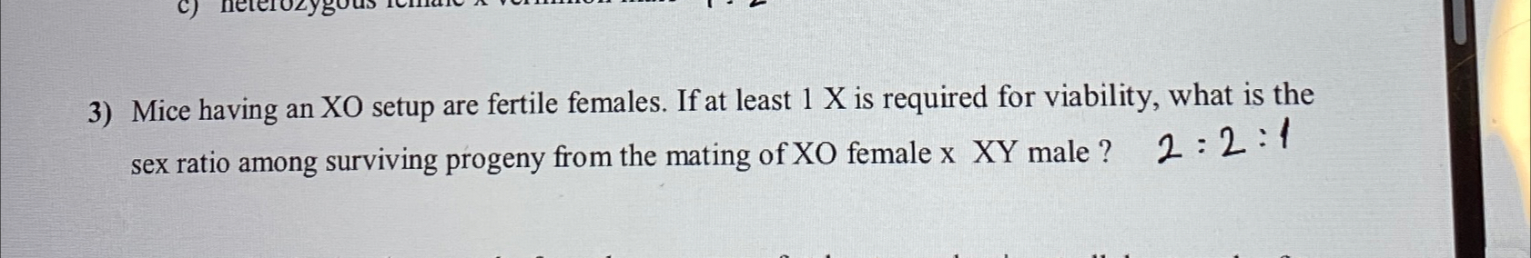Solved Mice having an XO setup are fertile females. If at | Chegg.com