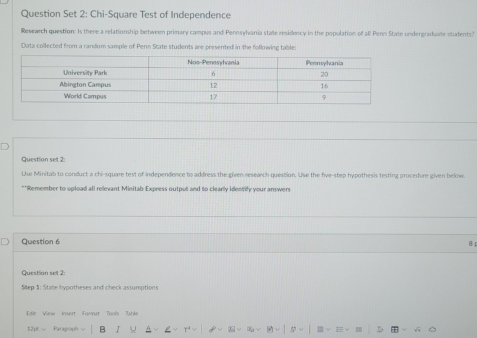 Solved Question Set 2: Chi-Square Test of Independence | Chegg.com