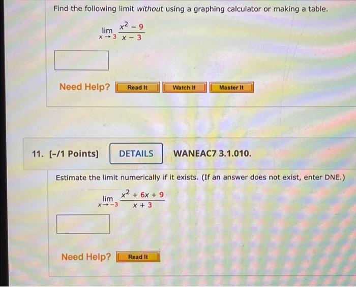 Solved Find the following limit without using a graphing | Chegg.com