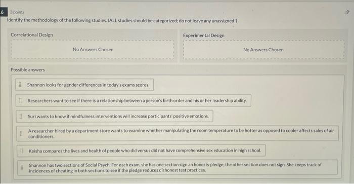 Solved 3 points Identify the methodology of the following | Chegg.com