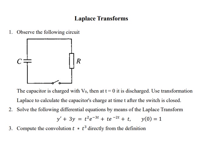 Solved Laplace Transforms1. ﻿Observe the following | Chegg.com