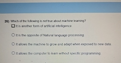 Solved Which of the following is not true about machine | Chegg.com