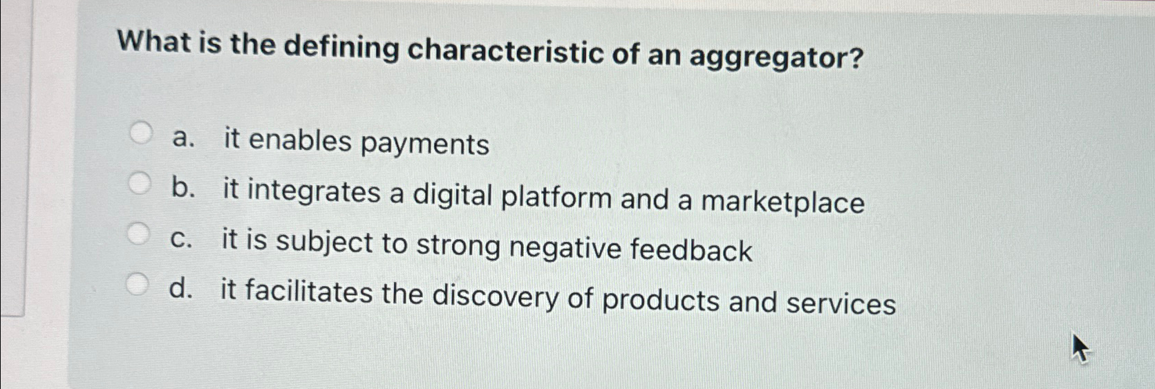 Solved What is the defining characteristic of an | Chegg.com