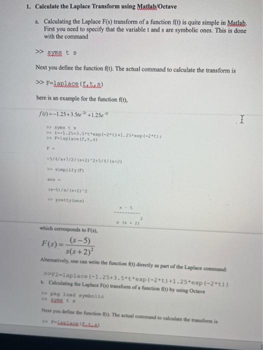 Solved 1. Calculate the Laplace Transform using | Chegg.com