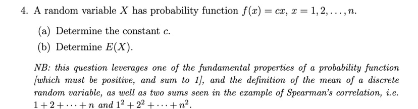 Solved A random variable x ﻿has probability function | Chegg.com