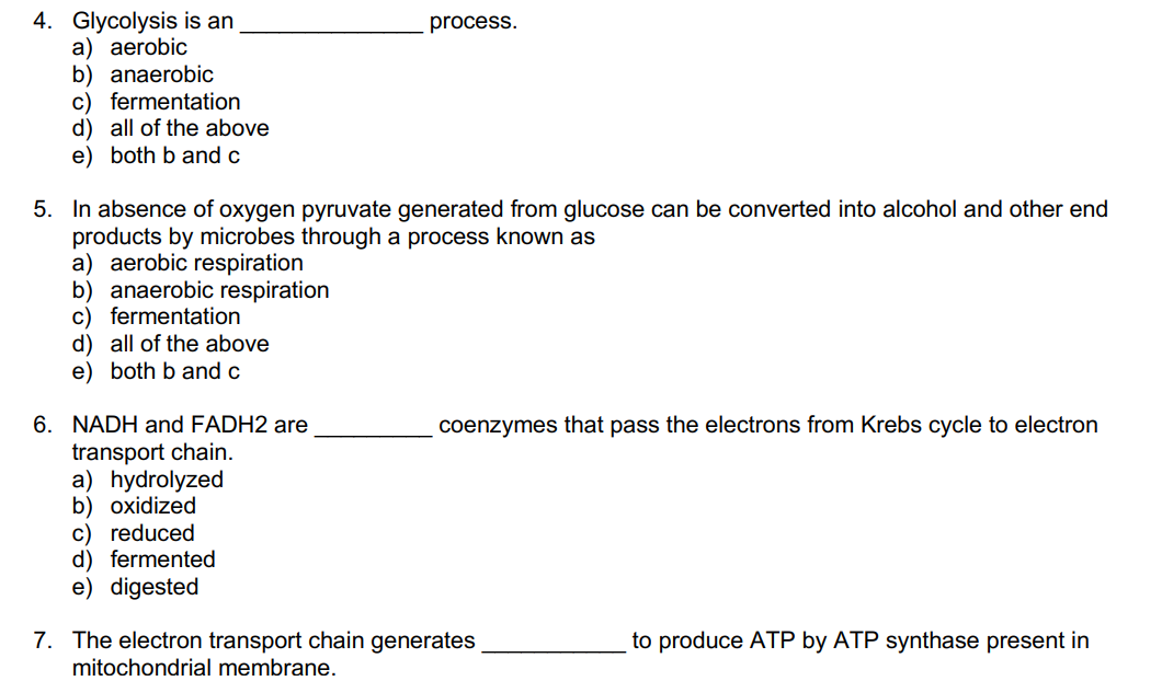 Solved Glycolysis is anprocess.a) ﻿aerobicb) ﻿anaerobicc) | Chegg.com