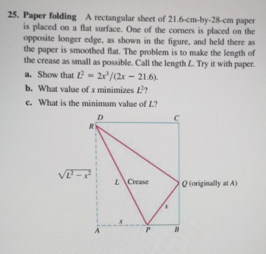 Solved 25. Paper folding A rectangular sheet of | Chegg.com
