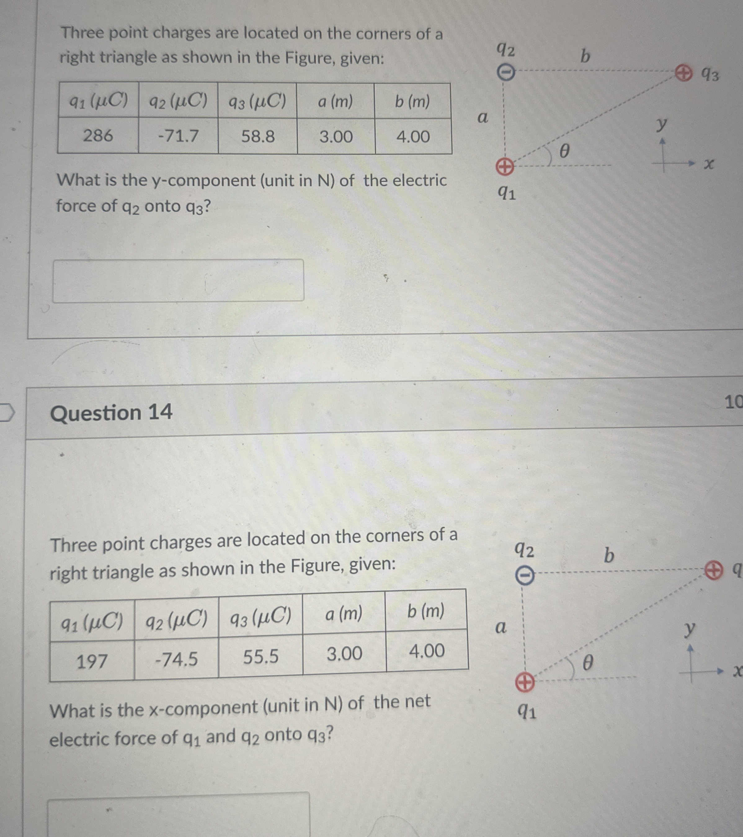 Solved Three point charges are located on the corners of | Chegg.com