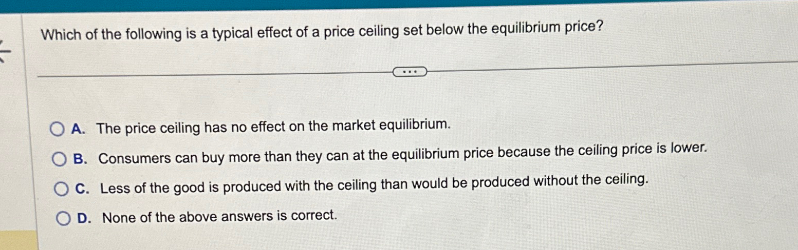 Solved Which of the following is a typical effect of a price | Chegg.com