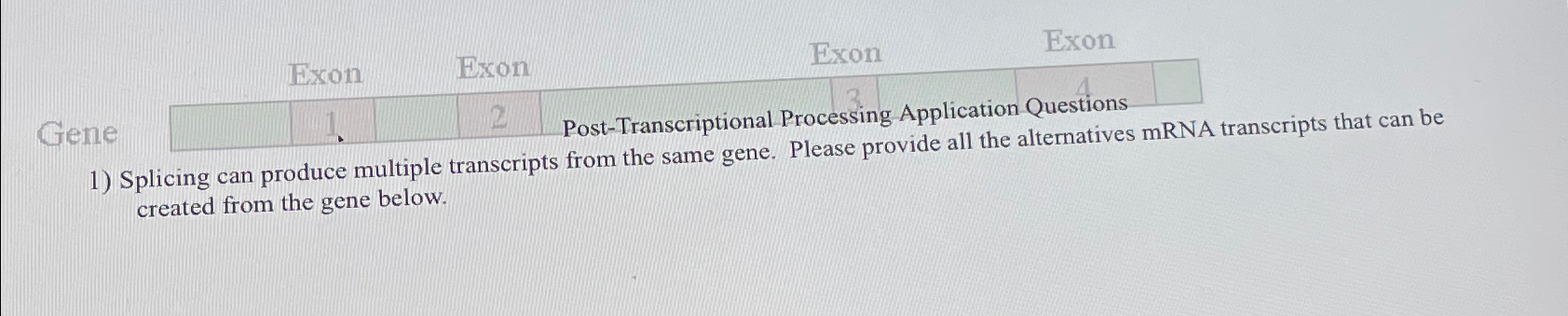Splicing can produce multiple transcripts from the | Chegg.com