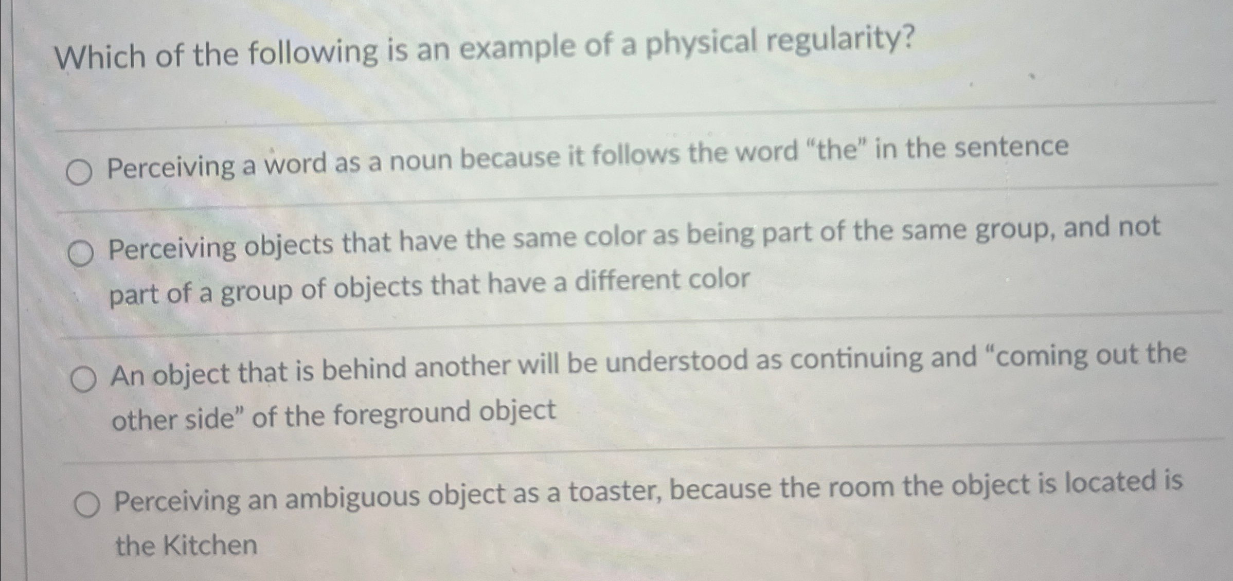 Solved Which of the following is an example of a physical | Chegg.com