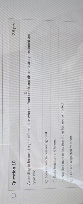 Solved Question 10 2.5pts According to lecture, targets of | Chegg.com