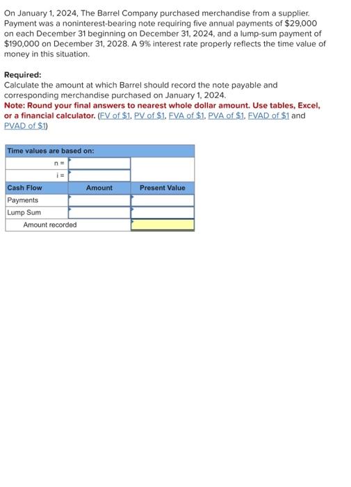 Solved On January 1, 2024, The Barrel Company purchased | Chegg.com Solved On January 1, 2024, The Barrel Company purchased | Chegg.com