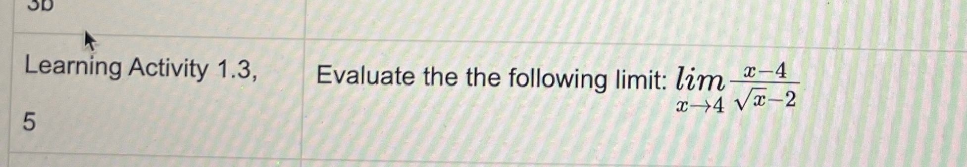 Solved Learning Activity 1.3,Evaluate the the following | Chegg.com