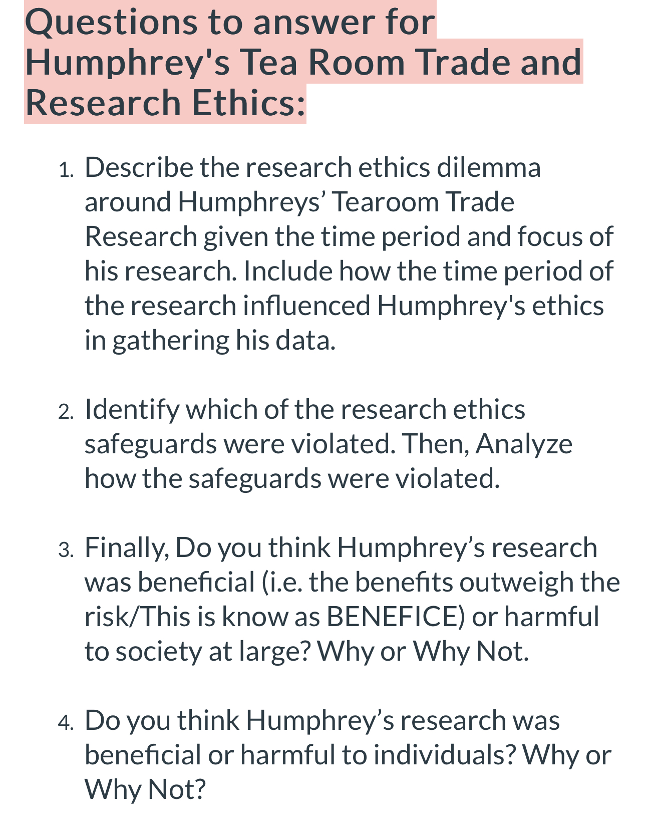 Questions to answer for Humphrey's Tea Room Trade and | Chegg.com