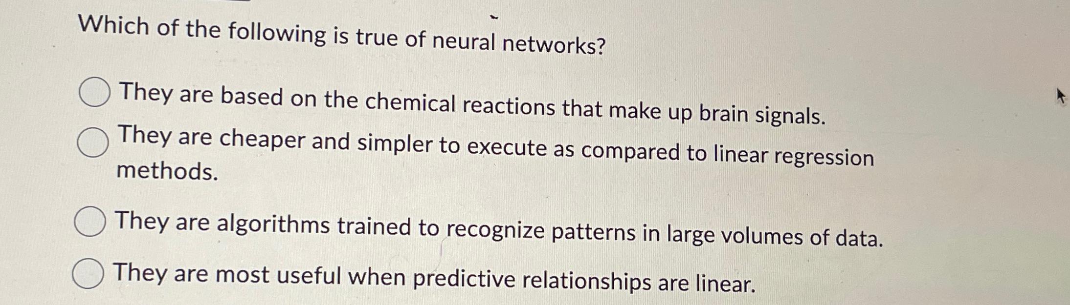 Solved Which of the following is true of neural | Chegg.com