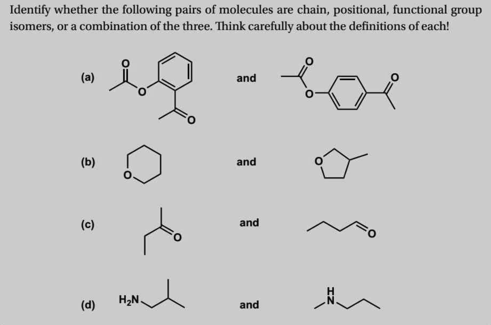 Solved Identify whether the following pairs of molecules are | Chegg.com
