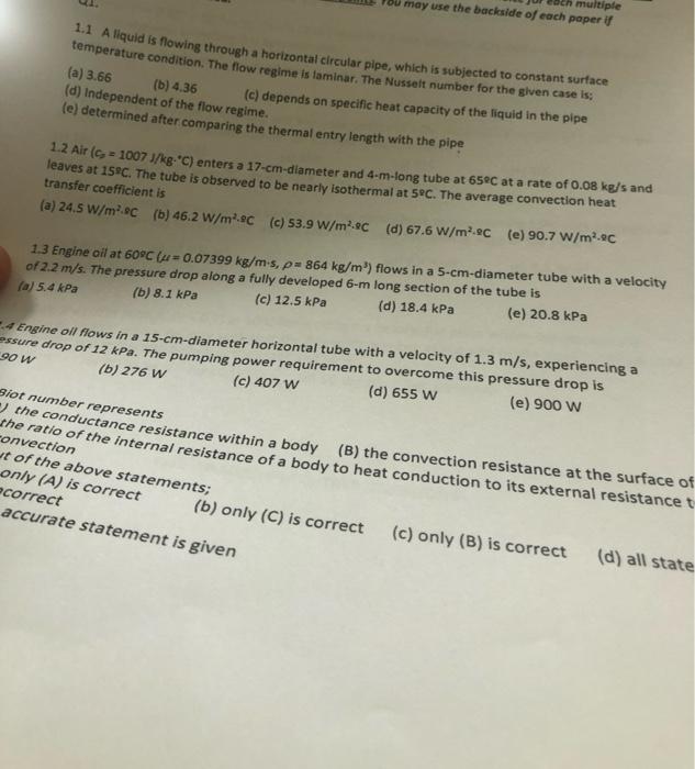 Solved multiple may use the backside of each paperit 1.1 A | Chegg.com