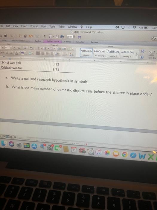 Solved a. Write a null and research hypothesis in symbols. | Chegg.com