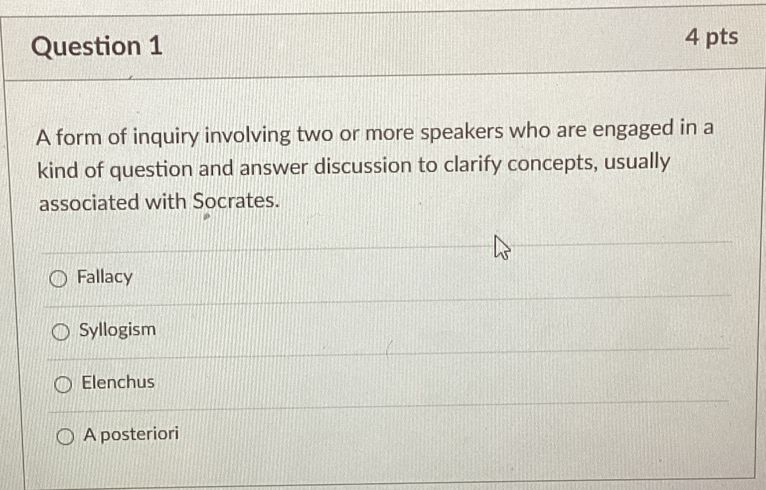 Solved Question 14 ﻿ptsA form of inquiry involving two or | Chegg.com