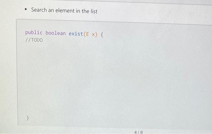 Solved - Printing all element in the list public void | Chegg.com