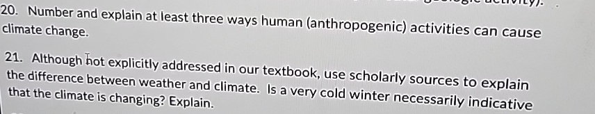Solved Number and explain at least three ways human | Chegg.com