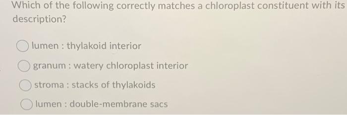 Solved Which of the following correctly matches a | Chegg.com