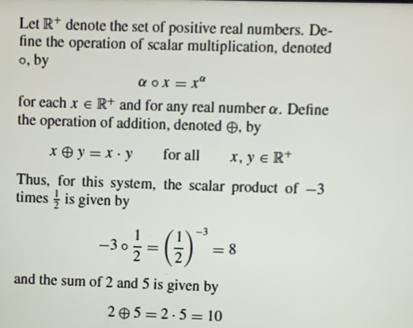 Solved Let R+denote the set of positive real numbers. Define | Chegg.com