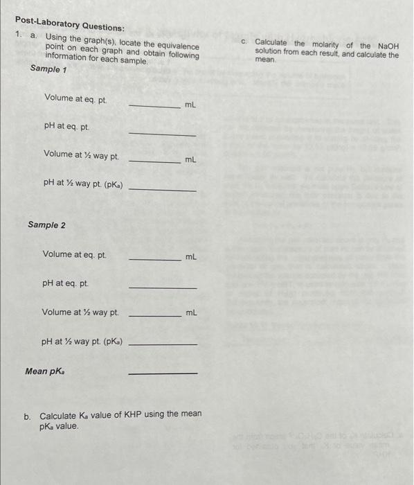 Sample 1 \begin{tabular}{ll} Mass of KHP & 0.503 \\ | Chegg.com