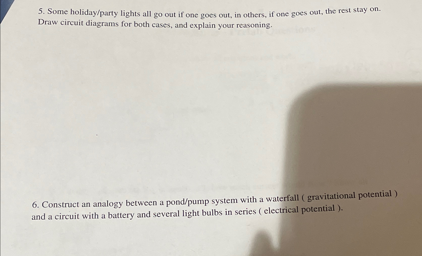 Solved Some holiday/party lights all go out if one goes out, | Chegg.com