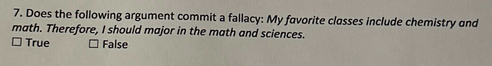 Solved Does the following argument commit a fallacy: My | Chegg.com