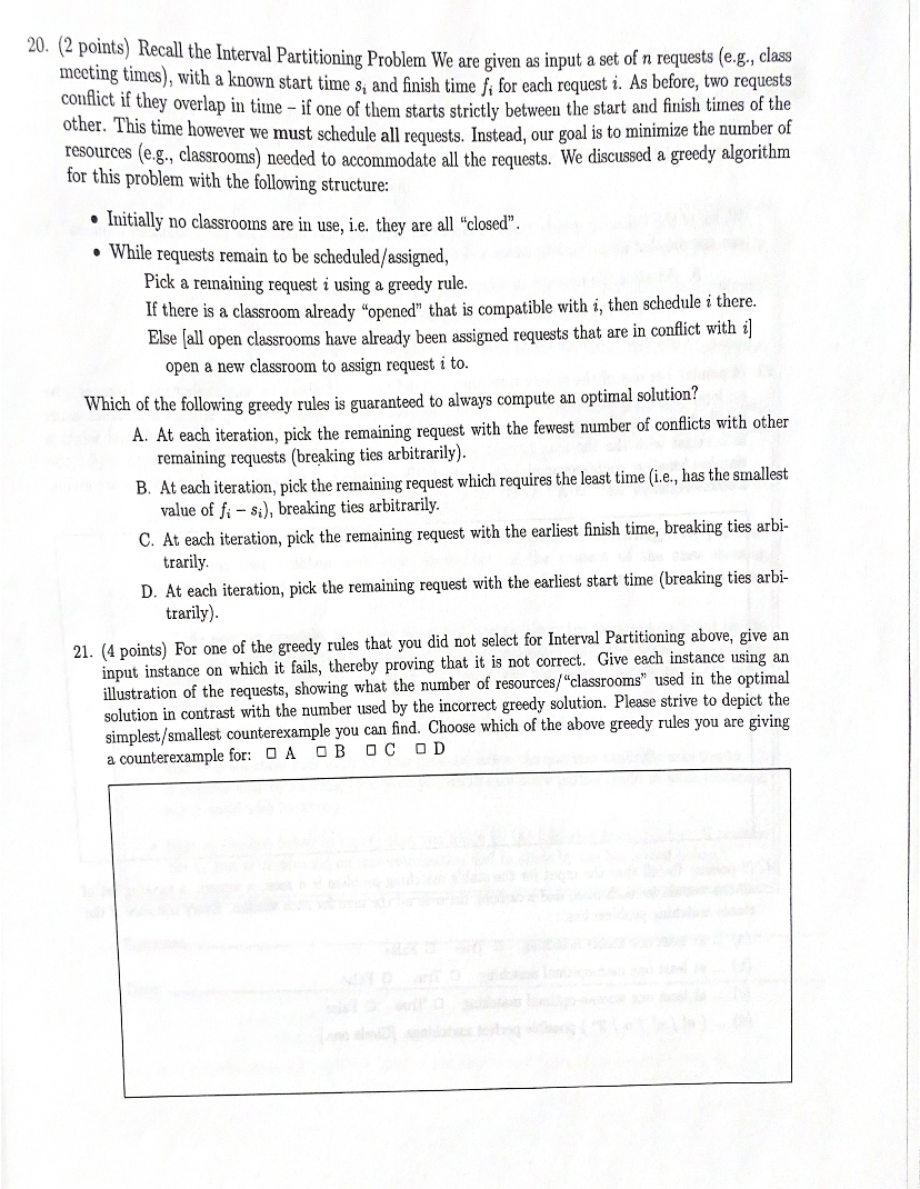 Solved ( 2 ﻿points) ﻿Recall the Interval Partitioning | Chegg.com