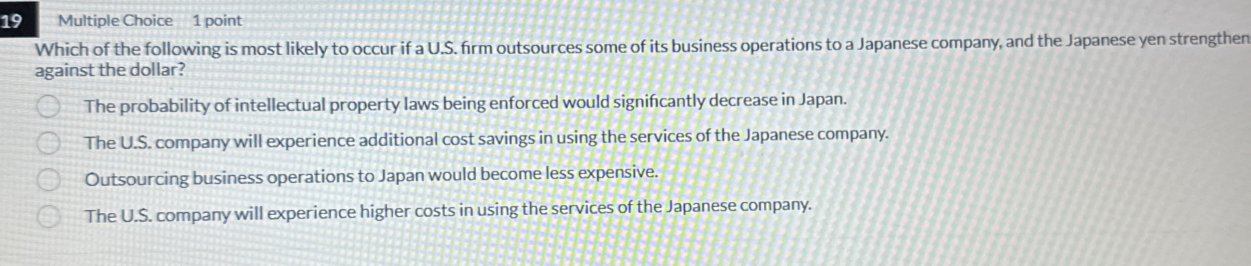 Solved 19Multiple Choice 1 ﻿pointWhich of the following is | Chegg.com