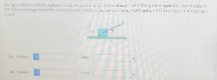 Solved The figure shows an initially stationary block of | Chegg.com