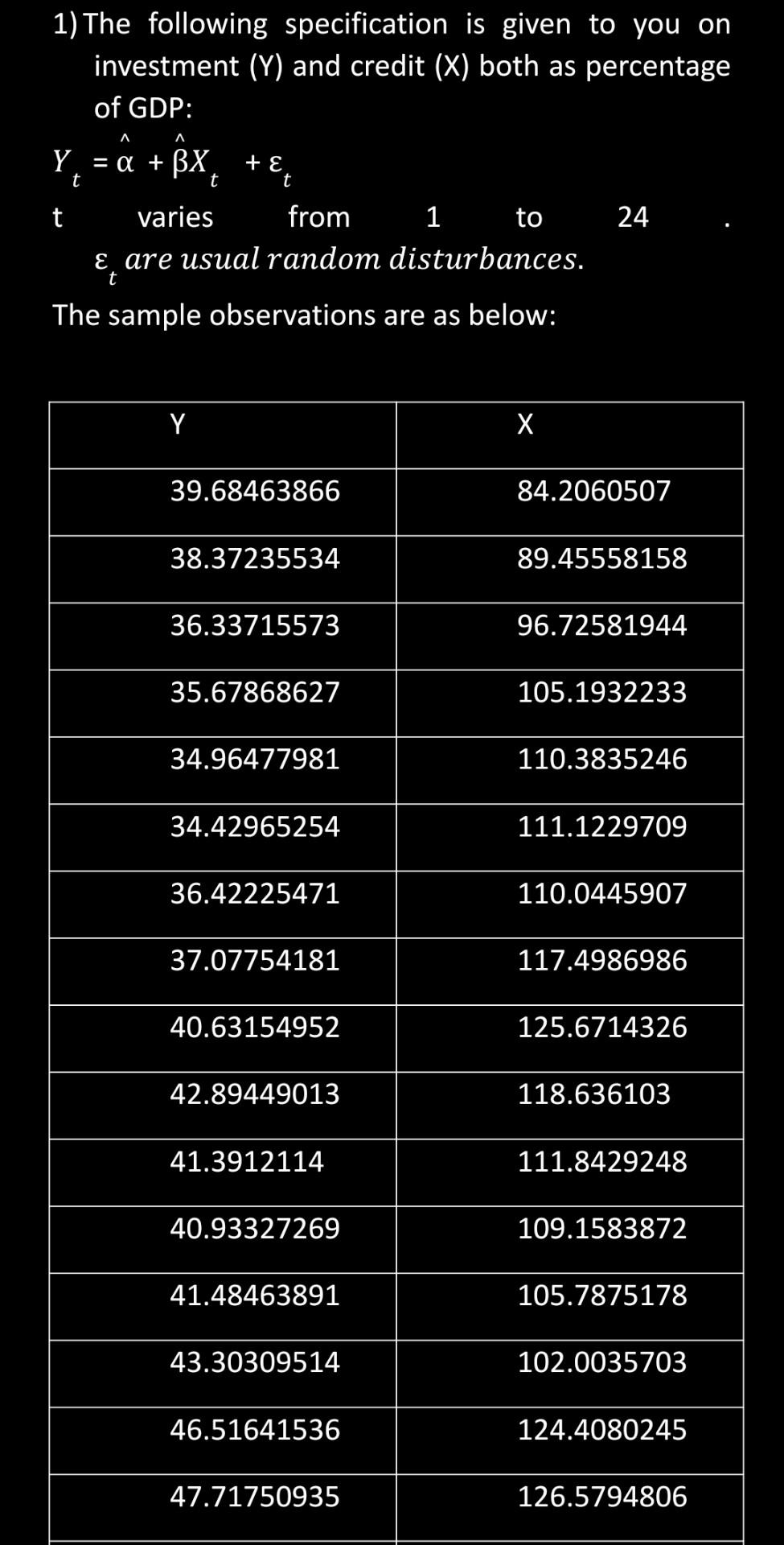 1) The following specification is given to you on | Chegg.com