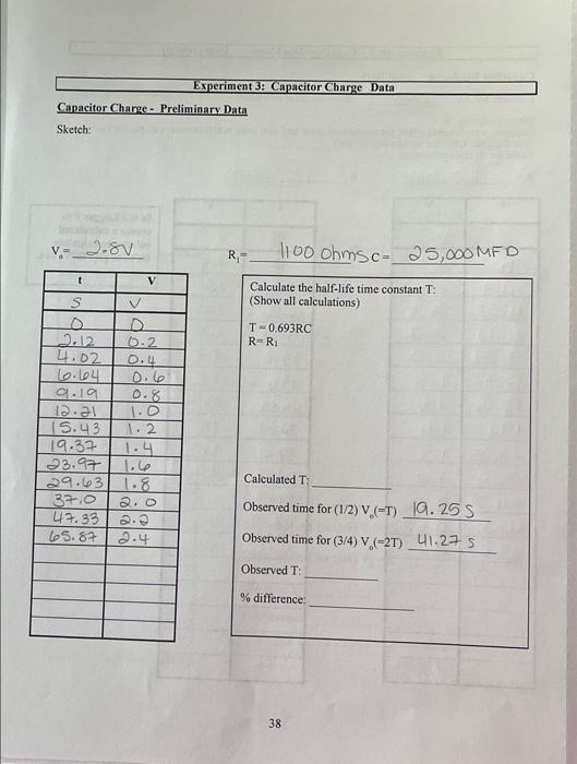 Solved please calculate the half-time constant T: for pages | Chegg.com