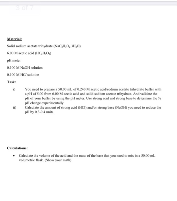 Solved 1 of 7 Chem 130 Making a buffer solution Name | Chegg.com