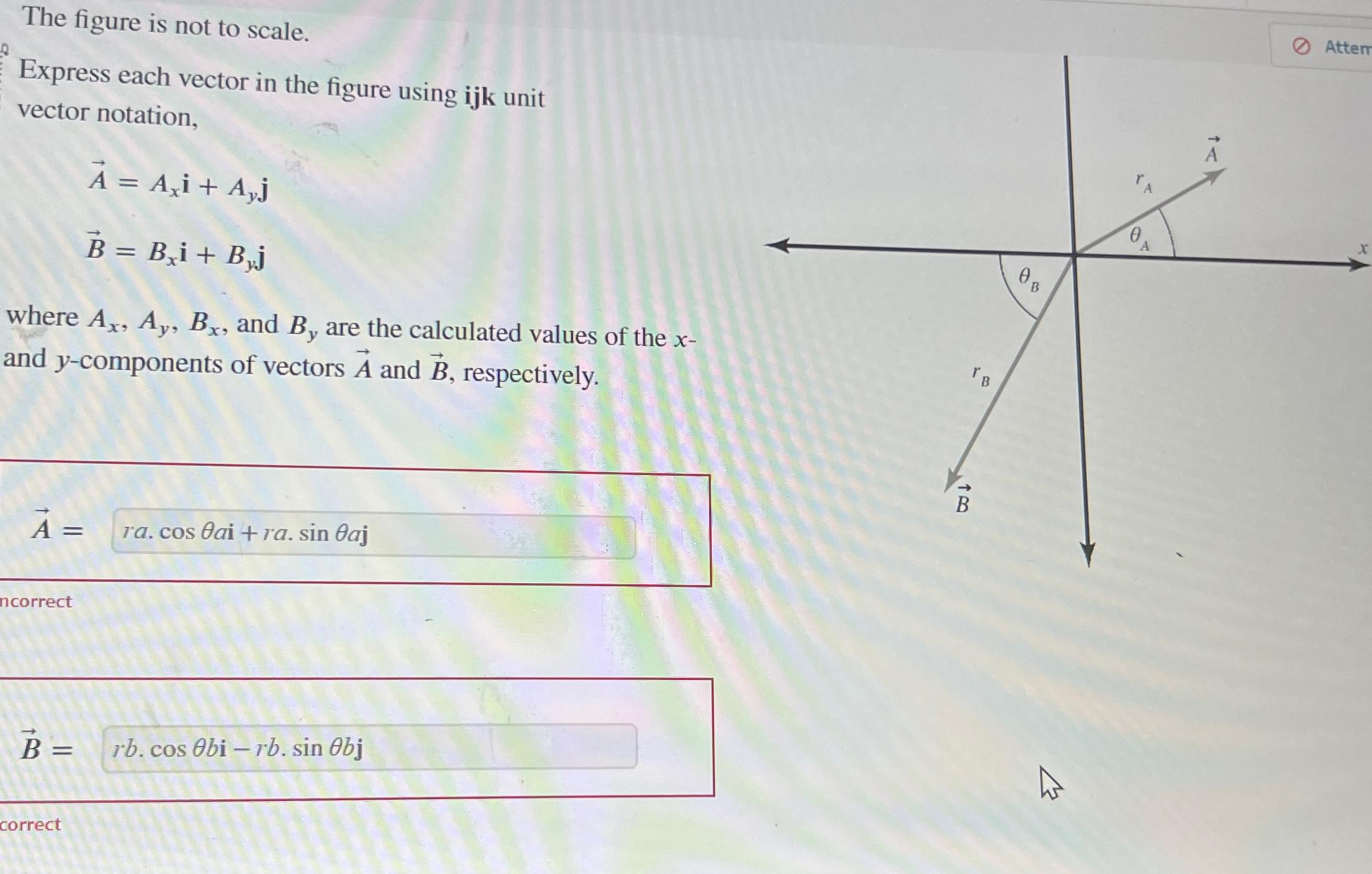 Solved The figure is not to scale.Express each vector in the | Chegg.com