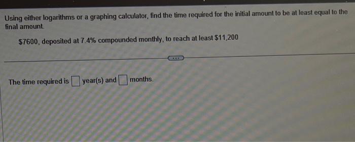 Solved Using either logarithms or a graphing calculator, | Chegg.com