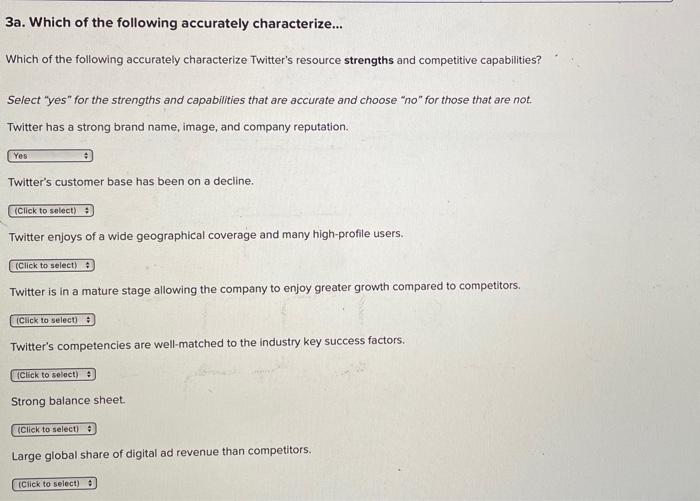 Solved 3a. Which of the following accurately characterize... | Chegg.com