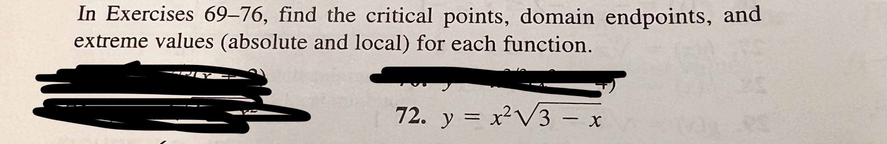 Solved In Exercises 69-76, ﻿find the critical points, domain | Chegg.com