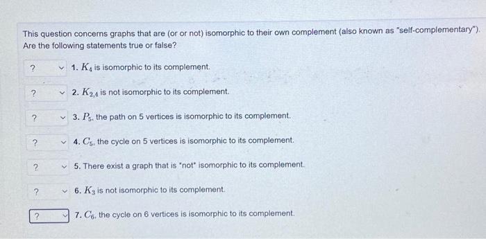 Solved This Question Concerns Graphs That Are Or Or Not