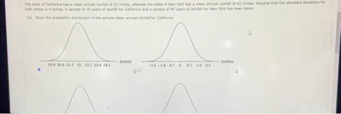 Solved The sate of Calfomis hat a mean amnual rartall of 22 | Chegg.com