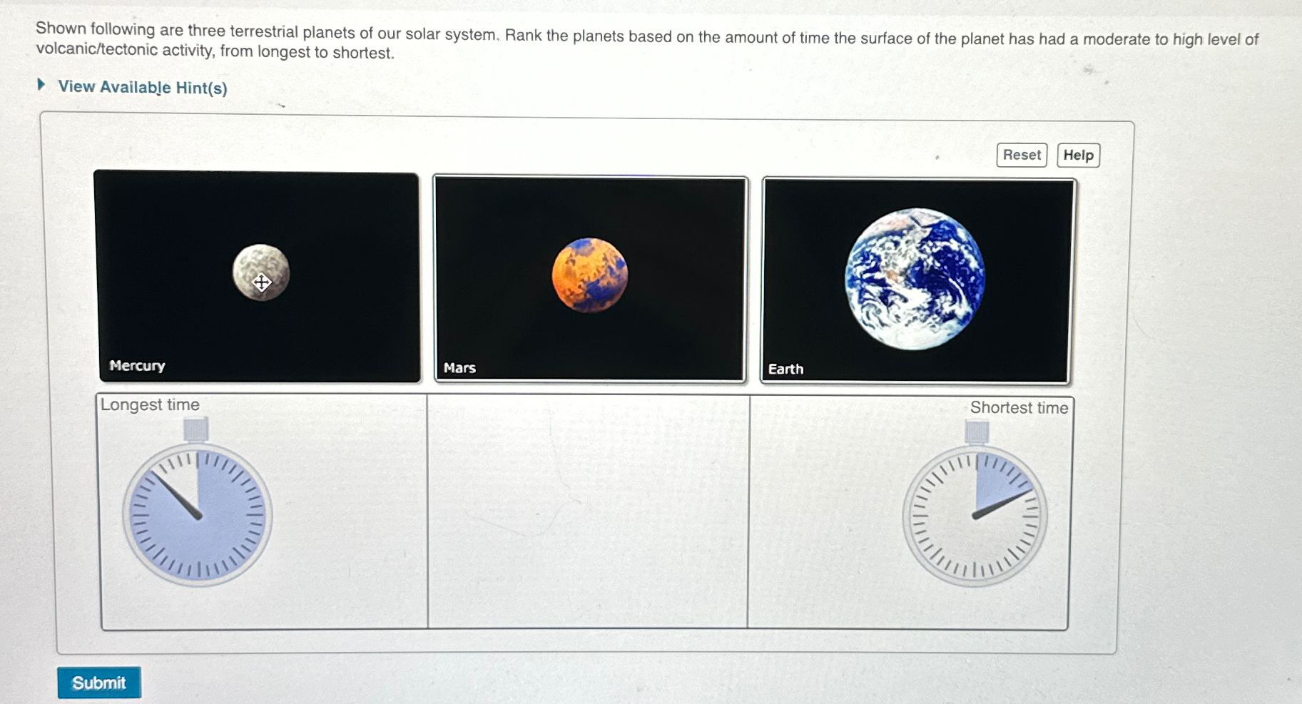 Solved Shown following are three terrestrial planets of our | Chegg.com